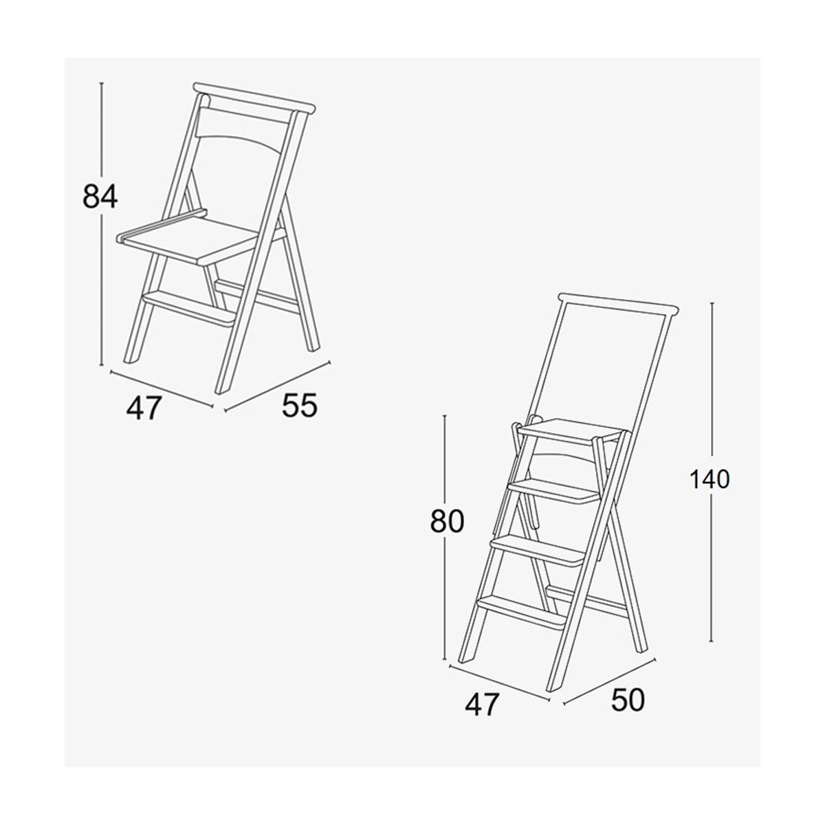 Eletta cherry wood Ladder-chair | ARIT E-Commerce